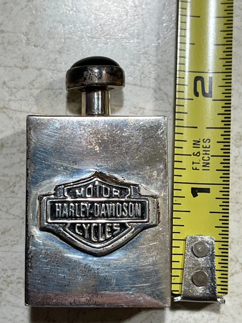 UNIQUE HARLEY RARE Sterling Silver MINI Flask, Decanter,Perfume, Black ...