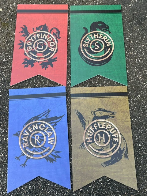 HARRY POTTER HOGWARTS Cardboard Flags Set Of 4 - 24” x 14” Ravenclaw ...