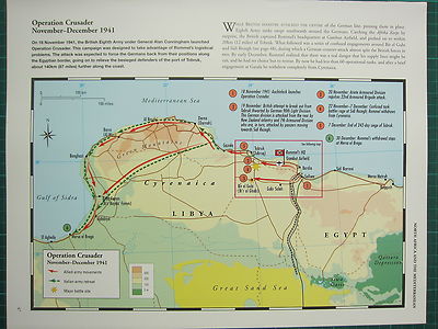 WW2 WWII MAP ~ Operation Crusader Nov-Dec 1941 Battle Sites Army ...