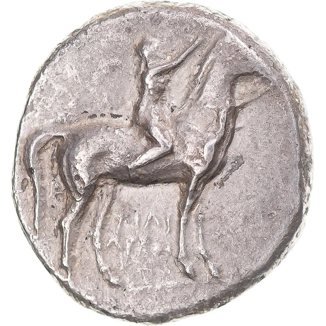 MÜNZE, CALABRIA, NOMOS, ca. 302-280 BC, Tarentum, SS+, Silber, HN Italy ...