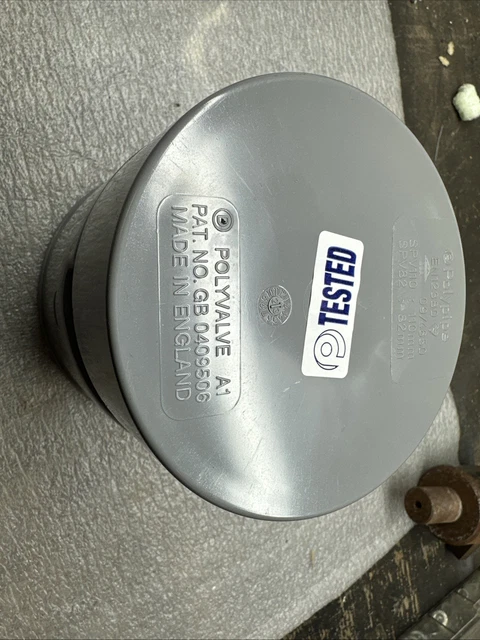 110MM GREY Poly Pipe Air Admittance Vent for Terrain Solvent Soil DERGO ...