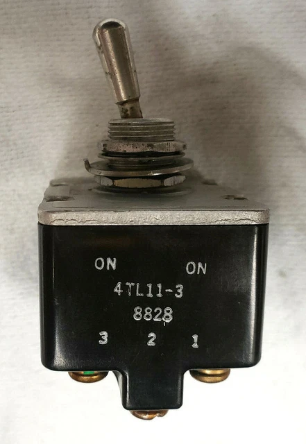 AIRCRAFT TOGGLE SWITCH 4TL11-3, On-On, 4PDT, TL Series, 20 A, Panel ...