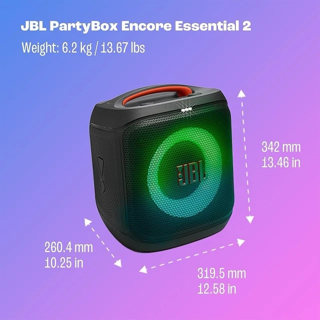 JBL BLUETOOTH MEGASOUND Party Speaker PartyBox Encore Essential 2 Black ...