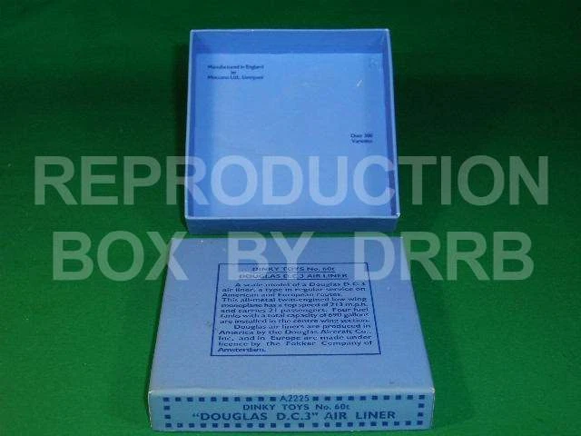 DINKY # 60 t - Douglas D. C. 3 Airliner – Reproduction Box by DRRB £28. ...