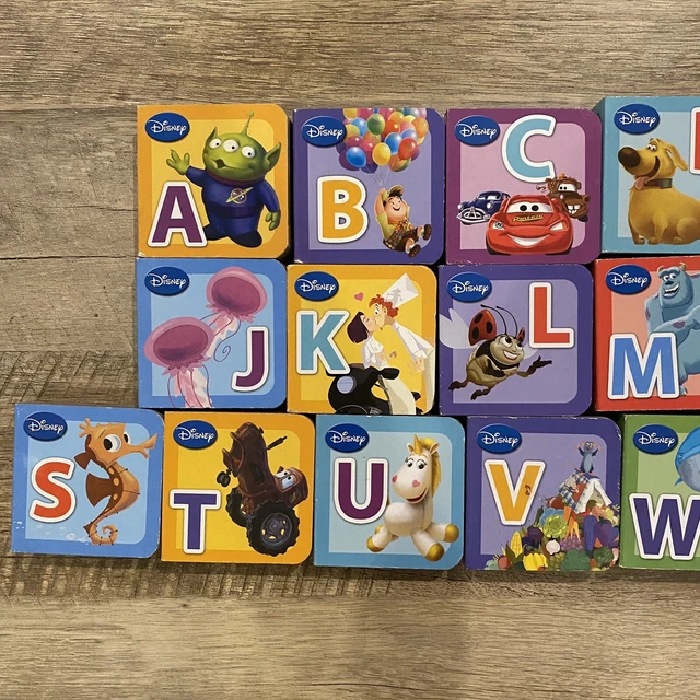 DISNEY PIXAR ABC Board Books Learning Alphabet Block Book Complete Set ...