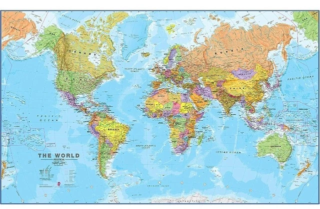 MAPS INTERNATIONAL - Giant World Map - Mega-Map Of The World - 197cm w ...