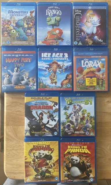 BLU-RAY BUNDLE, ANIMATED, Disney, Dreamworks, Kung Fu Panda 1 & 2 ...