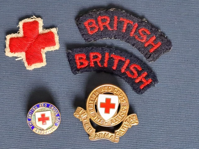 WW2 BRITISH RED Cross Society Associate Badge, Cap Badge and Patches. £ ...