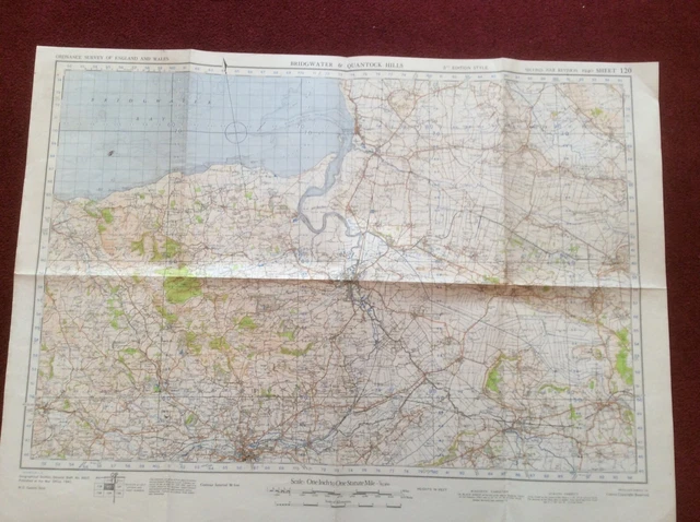 WW2 WARTIME 1940 British Army Map Bridgwater & Quantock Hills Home ...