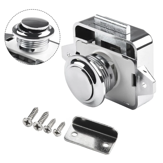 RV BUTTON CATCH Lock Yacht Button Cabinet Caravan Cupboard Accessories ...
