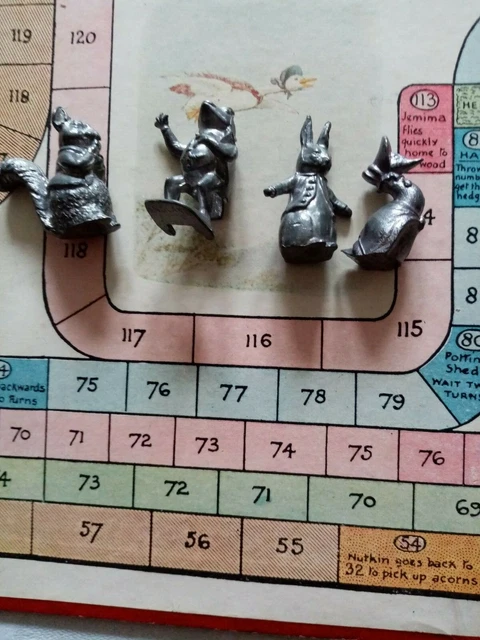 RARE VINTAGE ORIGINAL Peter Rabbit Race Game with box, figures, dice ...