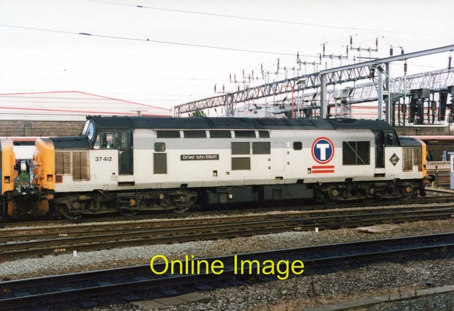 RAILWAY PHOTO 6X4 Class 37 37412 Transrail Charter Crewe Open Day 27/8 ...