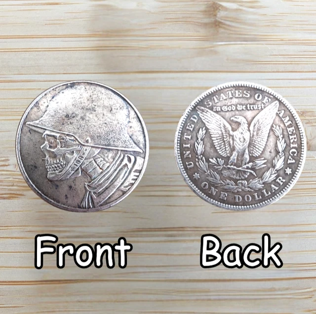 VINTAGE STYLE SKULL WW2 Metal Challenge Coin Military EDC Collectable ...