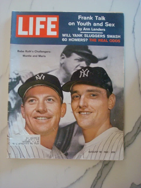 LIFE MAGAZINE AUGUST 18 1961 Mickey Mantle and Roger Maris MLB Baseball ...