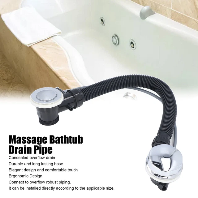 BATHTUB OVERFLOW DRAINER Flexible SPA Bathtub Overflow Drain Pipe £24. ...