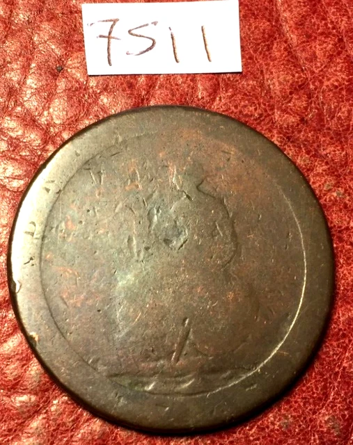 ANTIQUE 1797 KING GEORGE III CARTWHEEL PENNY 26.8gms - JOB LOT 7511 £2. ...