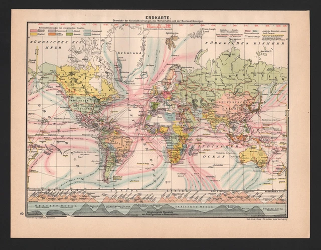 MAP MAP 1929. EARTH MAP. Colonial possessions. World Transport Ocean ...
