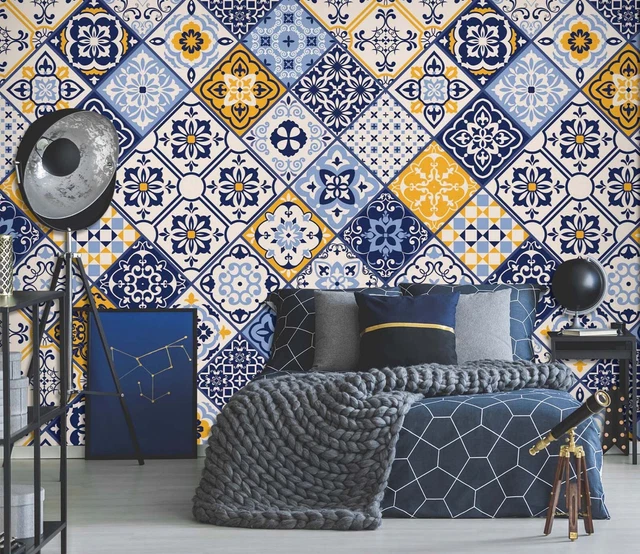 3D TILE PATTERN E1963 Wallpaper Mural Paper Wall Print Indoor Murals CA ...