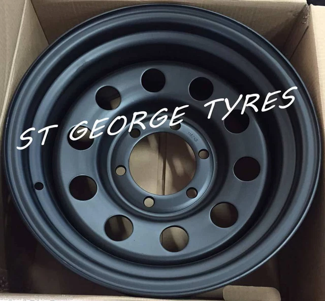 16 X 8 16" Sunraysia Sunraiser Wheels P0 Round Hole Black Rims Steel ...