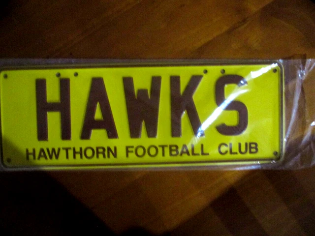 VIC HAWTHORN Afl Football Club ' Hawks ' Mint Supporter Number Plate ...