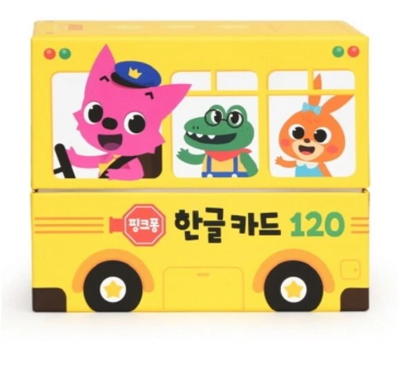 PINKFONG BABY SHARK Family Korean HANGUL Alphabet Flash Vocabulary Card ...