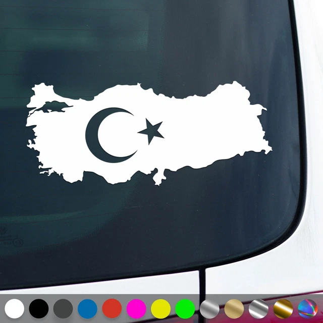 TURQUIE AUTOCOLLANT ARMOIRIES contour drapeau drapeau turkiye sticker ...