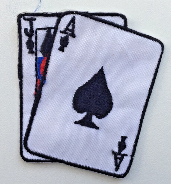 VINTAGE PATCH ACE CAFE CARD DECK ACE AND JACK cloth sow on Badge £9.95 ...