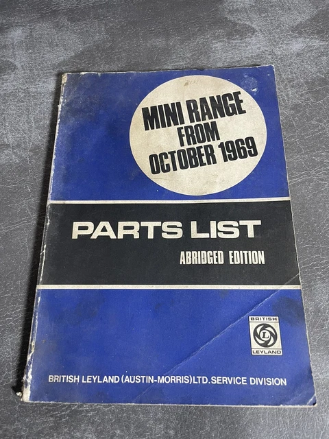 MINI RANGE FROM Oct 1969 original Illustrated Spare Parts List Abridged ...