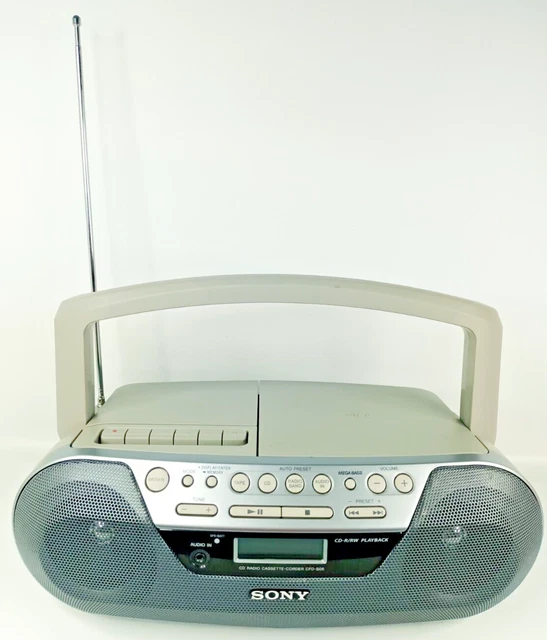 SONY CFD-S05 STEREO Boombox CD Compact Disc Radio Cassette Music Player ...