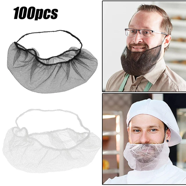 100PCS BEARD NET Disposable Nylon Mustache Covers Elastic for ...