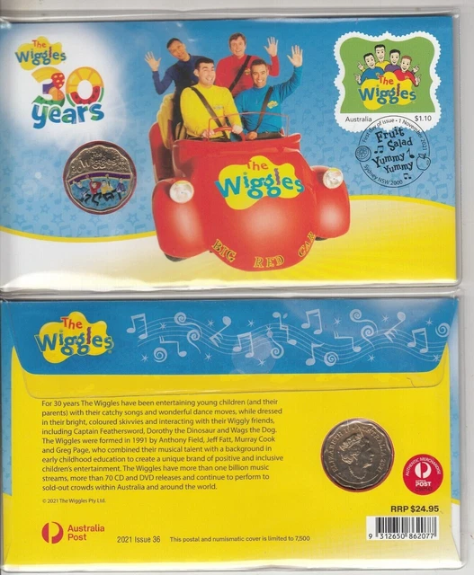 2021 AUSTRALIA THE WIGGLES 30 YEARS 30c THIRTY CENT SCALLOPED COIN PNC ...