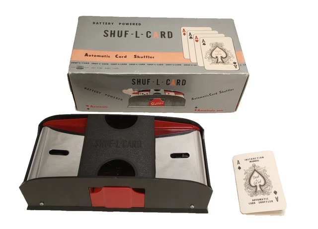 VINTAGE SHUF-L-CARD BATTERY Powered Automatic Card Deck Shuffler TESTED ...