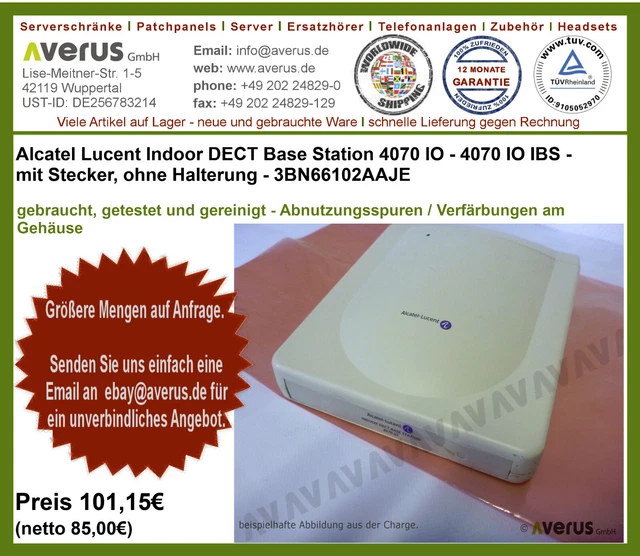 Alcatel Lucent Indoor Dect Base Station 4070 Io ZU VERKAUFEN! - PicClick DE
