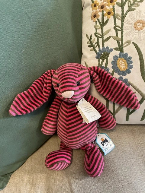 JELLYCAT HEIDI BASHFUL Bunny brown and pink stripe £103.68 - PicClick UK