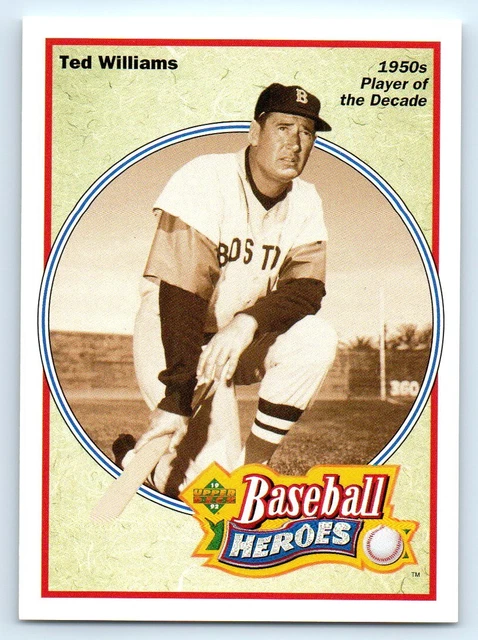1992 UPPER DECK #33 Ted Williams héros du baseball : Ted Williams ...