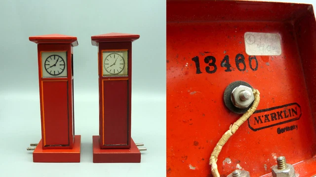 ZABC 2X VECCHIO originale MARKLIN 13460 scala 0/1 lamiera orologio ...
