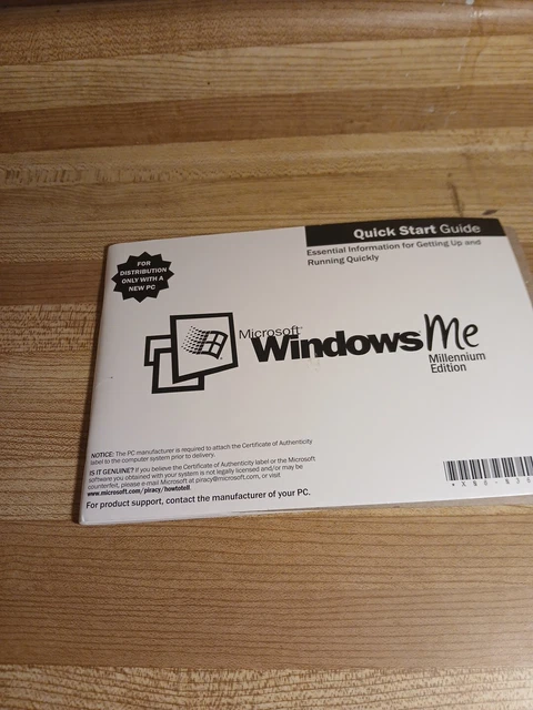 WINDOWS ME Operating System Install Disk And Quick Start Guide $20.00 ...