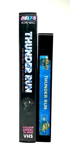THUNDER RUN VHS PAL Extremely Rare 1985 ExRENTAL Big Box TESTED Delta ...