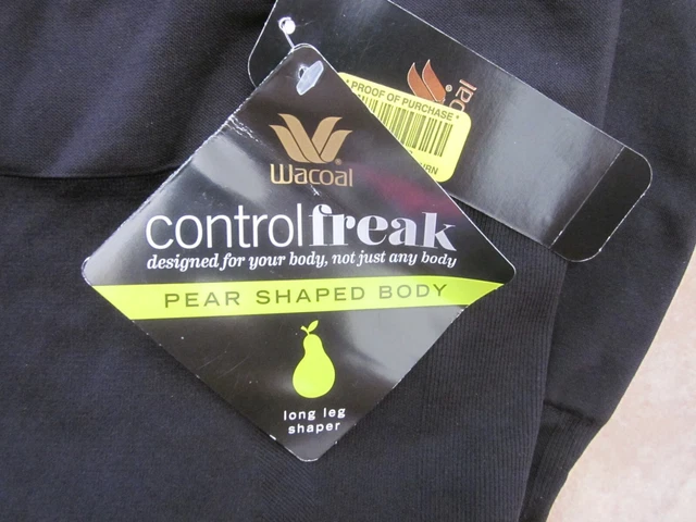 NWT WACOAL BLACK CONTROL FREAK Pear Shaped Body Long Leg Shaper Shorts ...