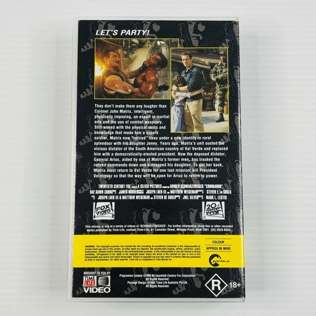 COMMANDO VHS TAPE 1995 Time-Life Video Arnold Schwarzenegger Tested ...