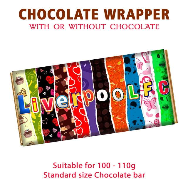 LIVERPOOL FC FOOTBALL Club Team Chocolate Bar Wrapper Novelty Birthday ...