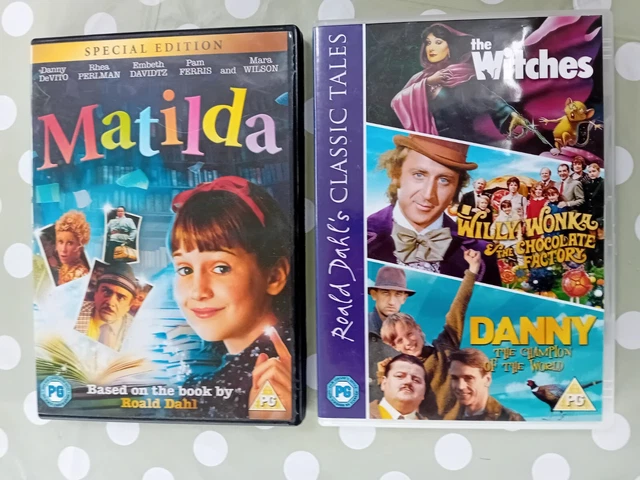 ROALD DAHL DVD'S The Witches, Matilda, Willy Wonka And Danny Champion ...