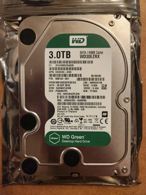 WESTERN DIGITAL WD Caviar Green 3TB Internal 5400RPM 3.5" HDD Hard ...
