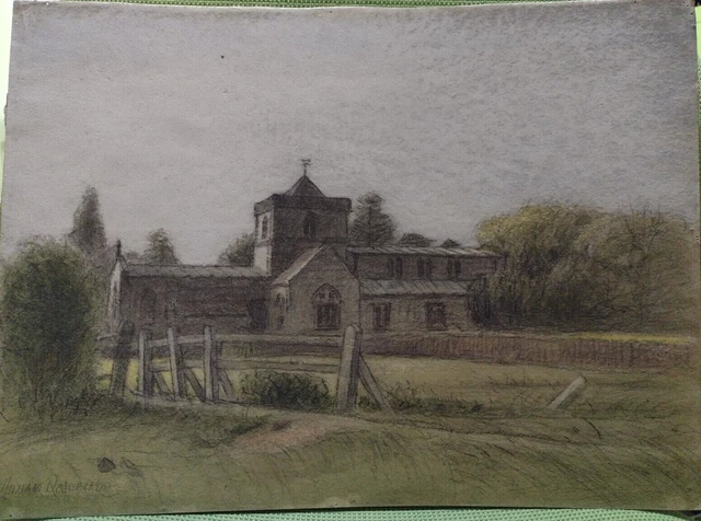 ORIGINAL WATERCOLOUR PAINTING St Margaret's Church, Wolston, Coventry ...