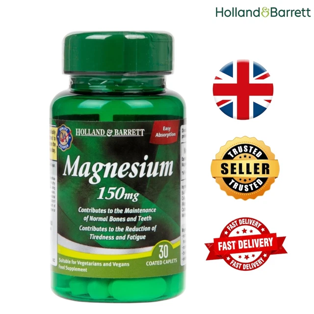 H&B MAGNESIUM BISGLYCINATE 150mg High Strength 4-in-1 Complex Premium ...