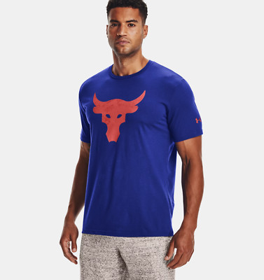 UNDER ARMOUR UA Project Rock Brahma Bull Logo Short Sleeve T-Shirt NWT ...