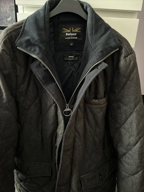 BARBOUR LAND ROVER Range Rover Filey Quilted Jacket Mens Large Grey ...