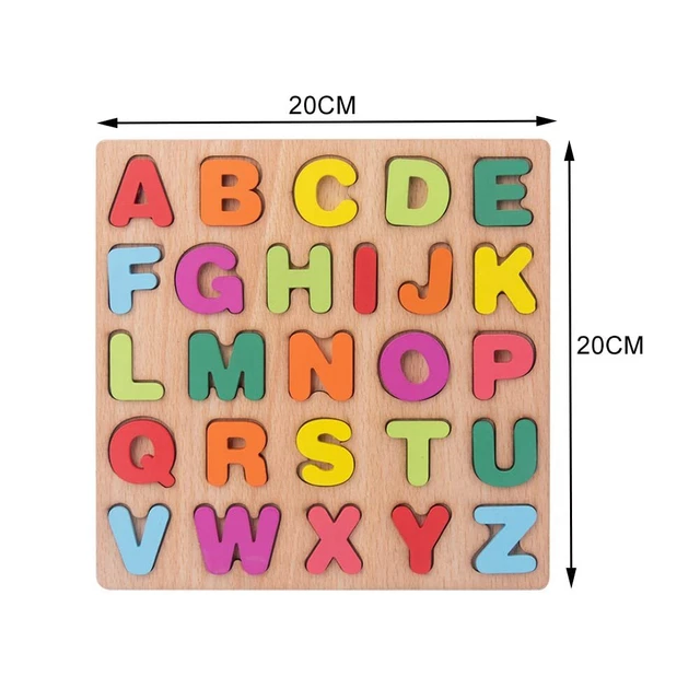 ALFABETO PUZZLE TAVOLA Puzzle di Legno Alfabeto Alfabeto Giocattolo ...