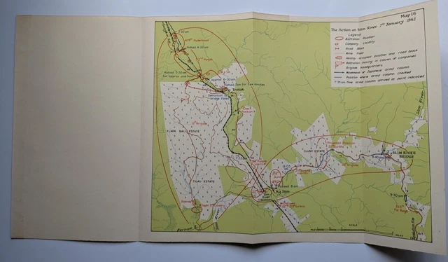 BATTLE OF SLIM River Malaysia japanese invasion map World War 2 1942 ...