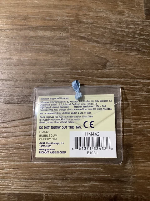 WEBKINZ BUBBLEGUM CHEEKY Cat Code ONLY GANZ Unused Virtual Pet 2010 ...